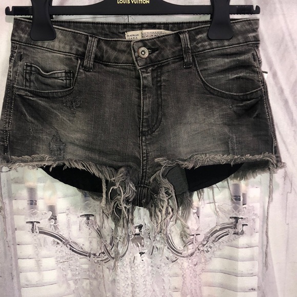 Zara | Shorts | Zara Washed Black Faded Patterns Short | Poshmark